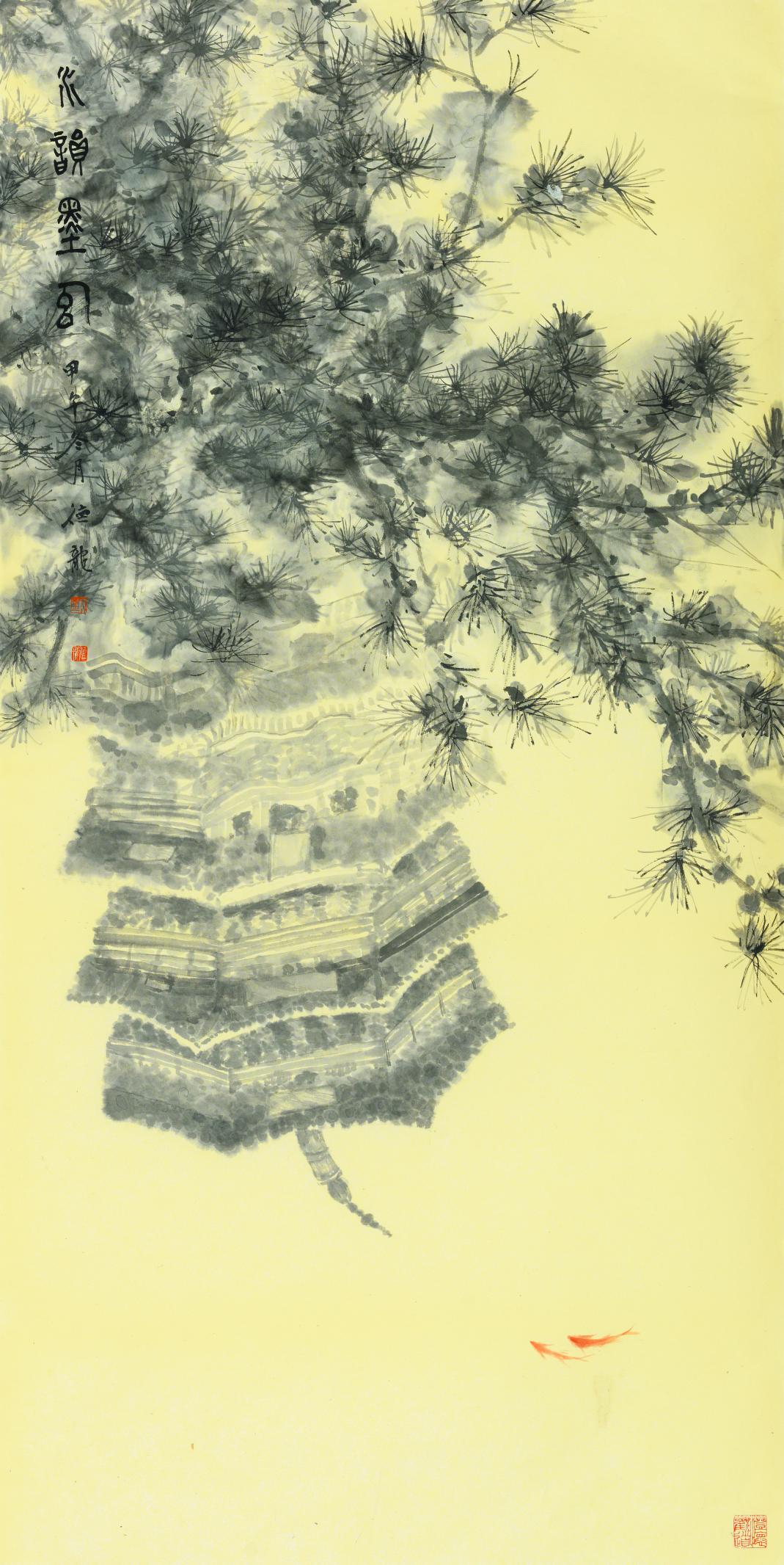 Liu Delong，South of the Yangtze River，ink on paper， 140cm×70 cm，2014